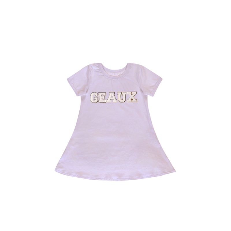 GEAUX Chenille patch dress – Little Louanne